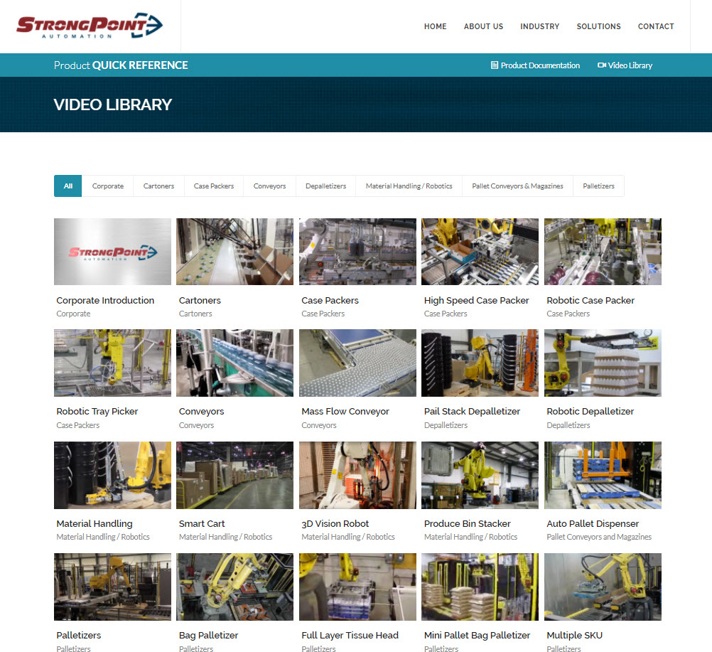 CryoDragon Website Design StrongPoint Automation Video Library Page ...