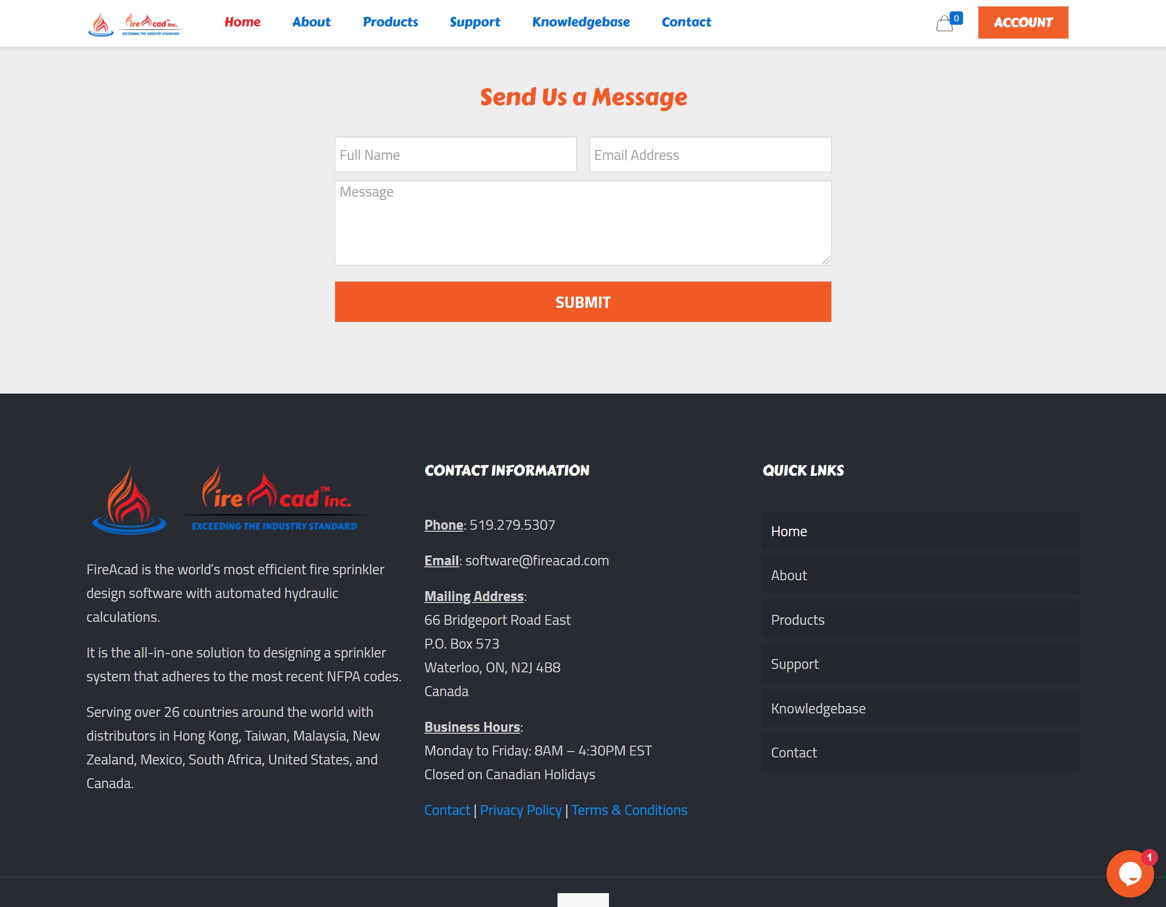 FireAcad Footer | CryoDragon | Kitchener-Waterloo Website Design and ...